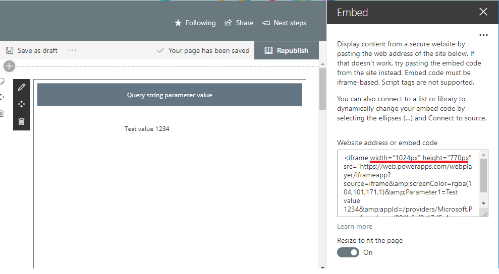 PowerApps App On SharePoint Modern Page With Query String Param